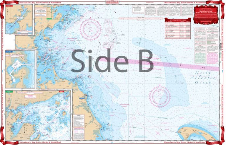 Massachusetts Bay, Boston Harbor, and Provincetown Navigation Chart 65