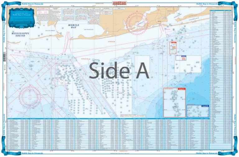 Mobile Bay to Pensacola Offshore Fish and Dive Chart 94F