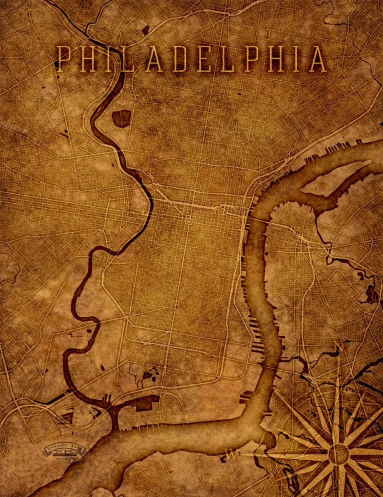 Philadelphia Wrapped Canvas Map Art | Waterproof Charts