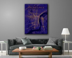Philadelphia Wrapped Canvas Map Art | Waterproof Charts