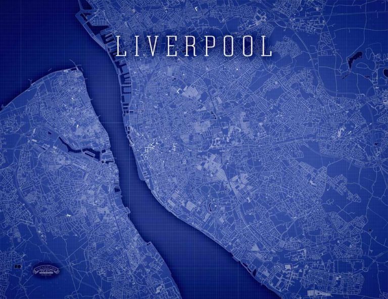 Liverpool Wrapped Canvas Map Art | City Print Series | Waterproof Charts